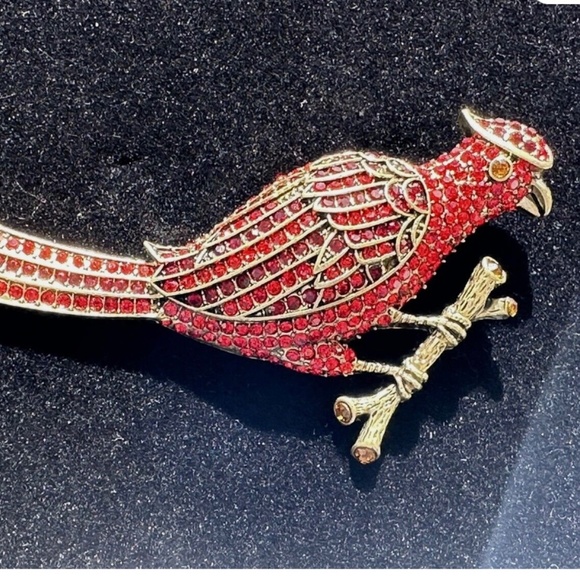 Heidi Daus | Jewelry | Heidi Daus Cardinal Bird Pin Siam Red Color ...
